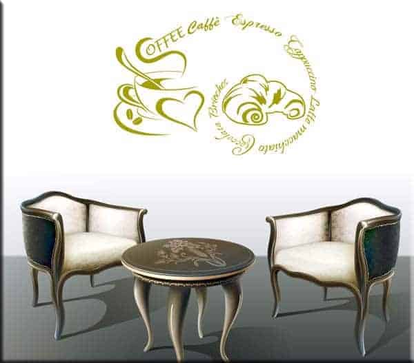 Decorazione adesiva coffee caffè bar