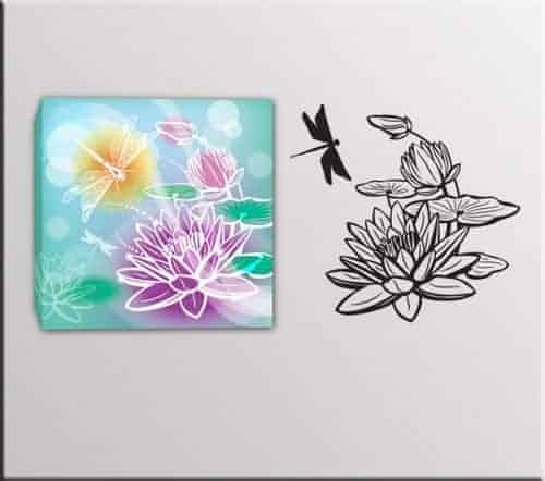 Wall stickers quadro moderno fiori, decorazioni murali esclusive