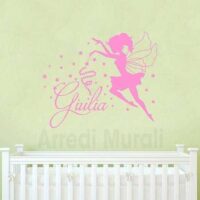Stickers cameretta bimba con fatina e nome |Arredi Murali|