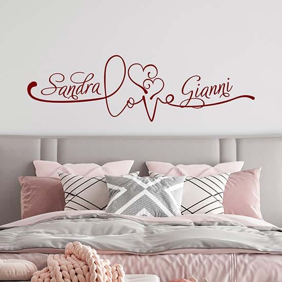 Adesivi da parete personalizzati con nomi per camera da letto