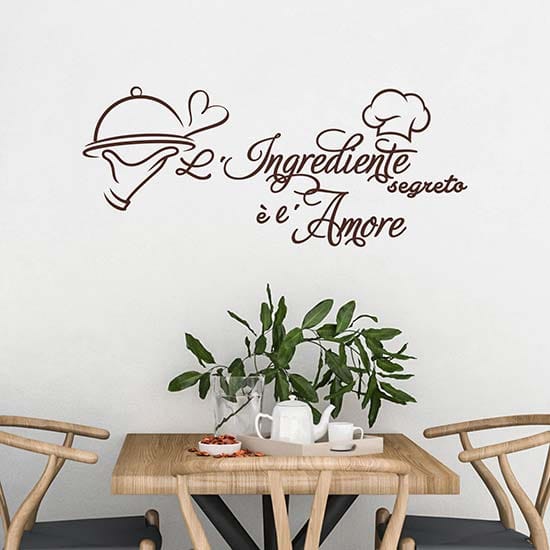Scritte adesive murali da cucina, wall stickers design
