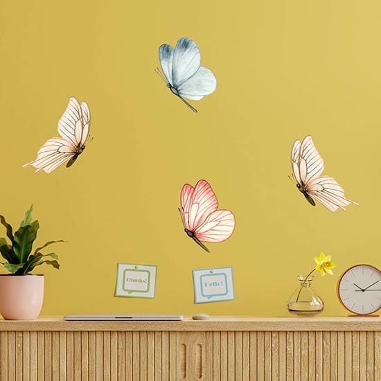 Farfalle adesive da muro colorate, wall stickers per decorare