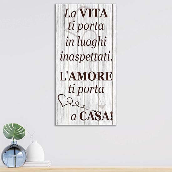 Quadro su tela in stile shabby con scritte per la casa