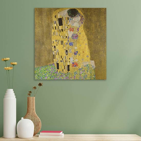 Il bacio di Klimt quadro famoso stampato su tela