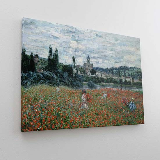 Quadro di Monet Campo di papaveri a Vetheuil riproduzione su tela