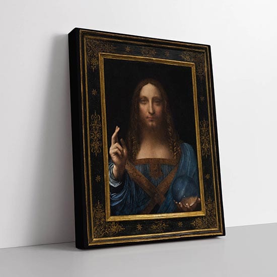 Quadro Salvator Mundi di da Vinci stampato su tela